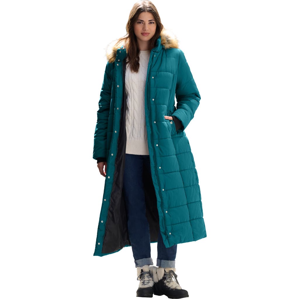 ROAMAN'S Maxi Length Puffer Coat with Detachable Hood